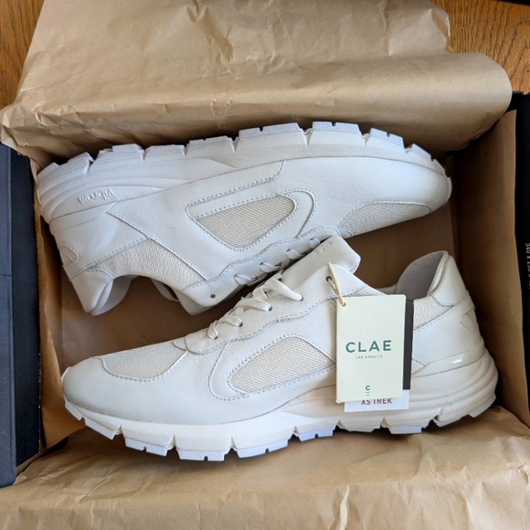 Clae | Shoes | Rare Clae Edwin All White Vegan Leather With Vibram Sole ...
